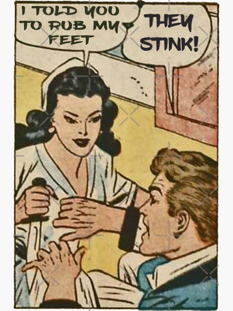 "Vintage Rub my Feet Foot Massage Love Retro Romance Gift" Sticker for ...