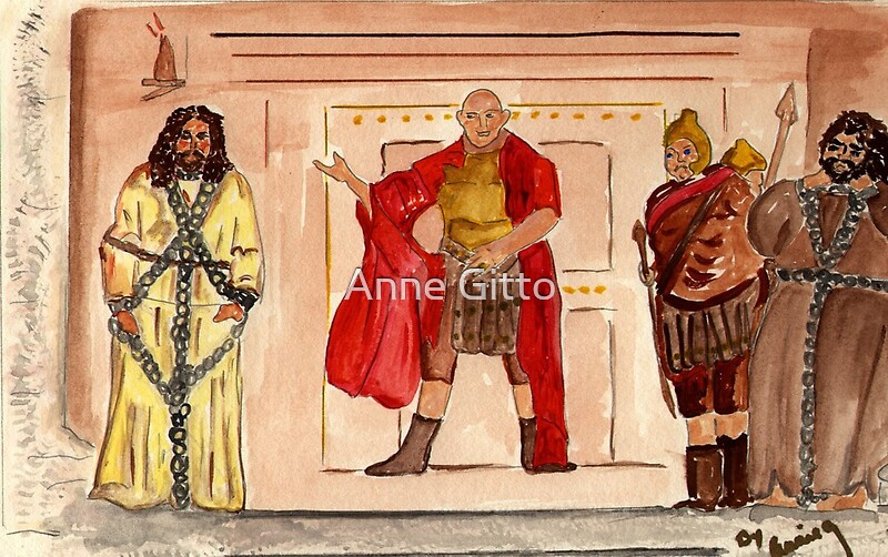 "Barabbas, Pilate and Jesus" by Anne Gitto | Redbubble