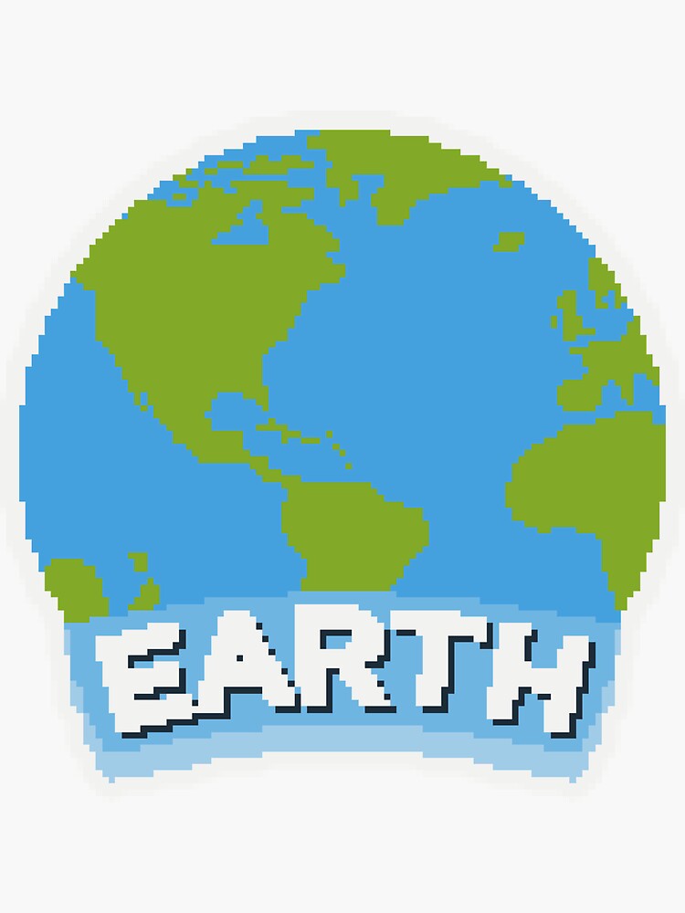 "Earth Pixel Art" Sticker for Sale by lionmerchltd | Redbubble