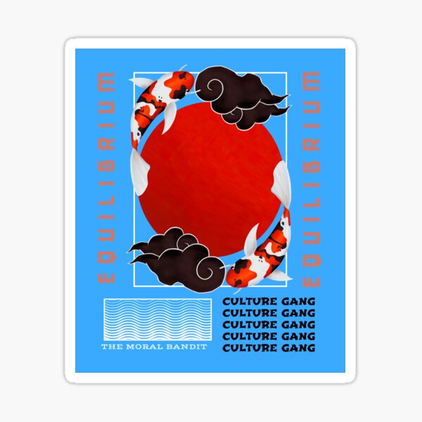 "Equilibrium Koi Fish Design" Sticker by TheMoralBandit | Redbubble