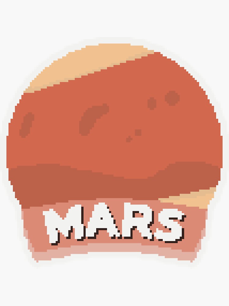 "Mars Pixel Art" Sticker for Sale by lionmerchltd | Redbubble