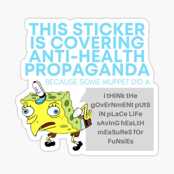 "Spongebob - Anti-Propoganda Meme Sticker" Sticker for Sale by ...