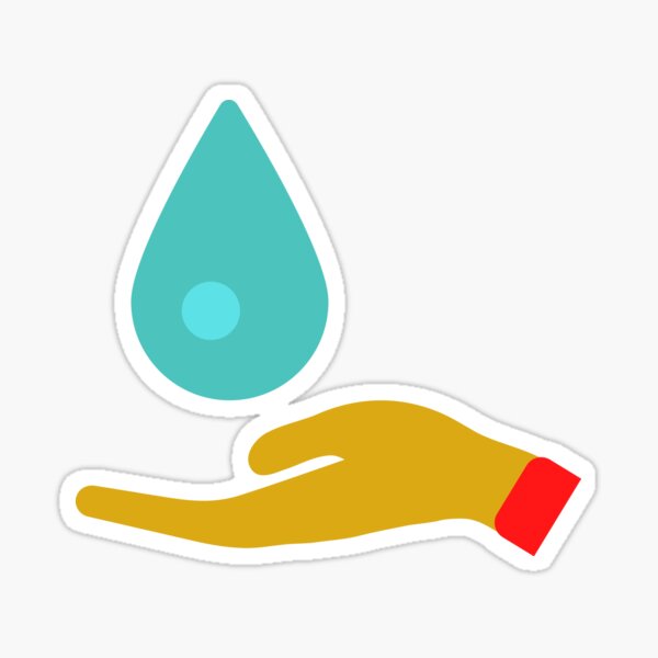 "Let's conserve water!" Sticker for Sale by Roam-Designs | Redbubble