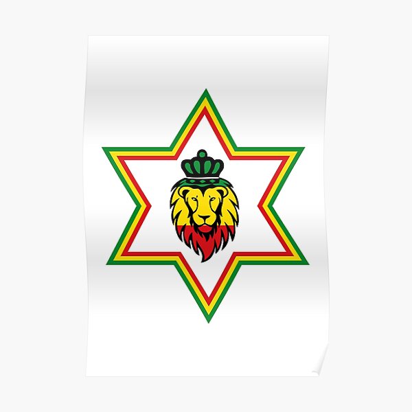 "Rasta Lion Of Judah Star Of David" Poster for Sale by designandclouds ...