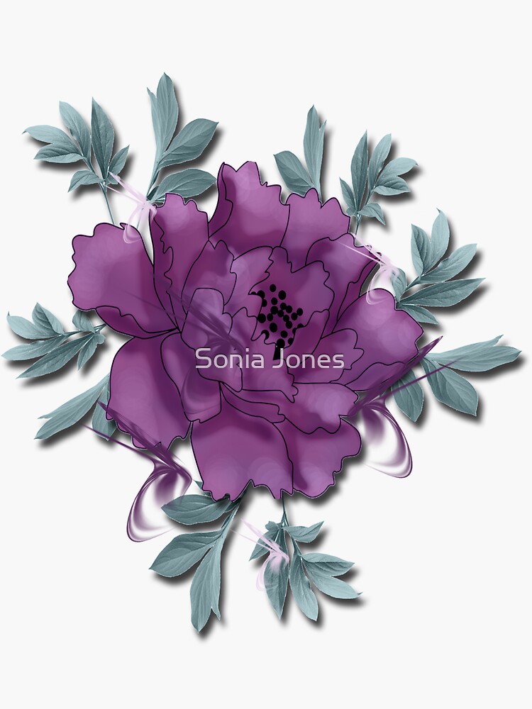 "purple poppies" Sticker by soniajones7 | Redbubble