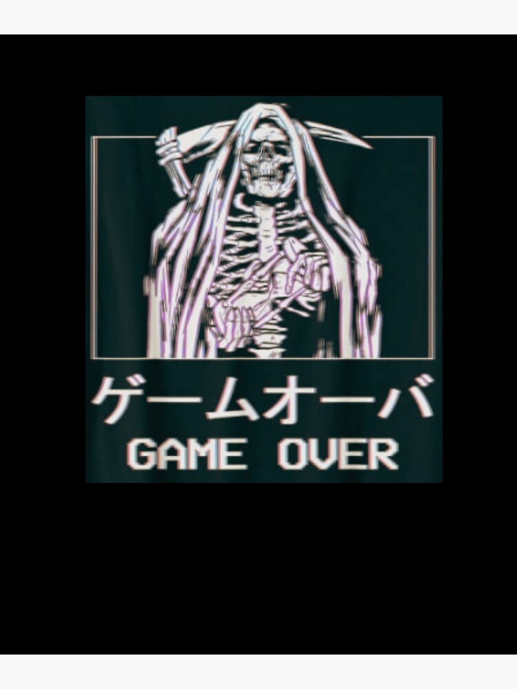 "Skeleton Grim Reaper Game Over Vaporwave Aesthetic Goth T-Shirt ...
