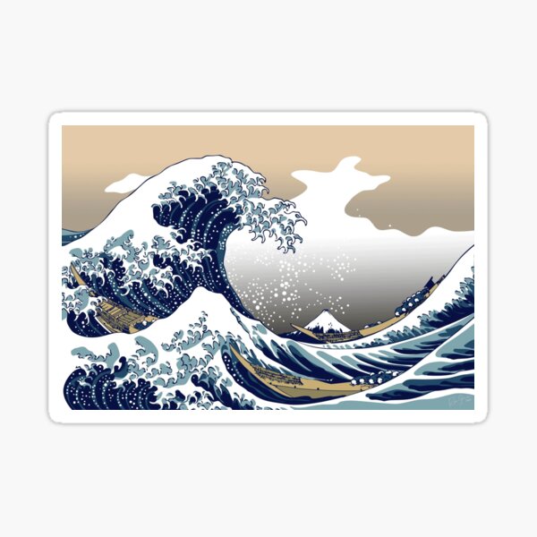 "Japanese wave Art" Sticker by REDBAB | Redbubble