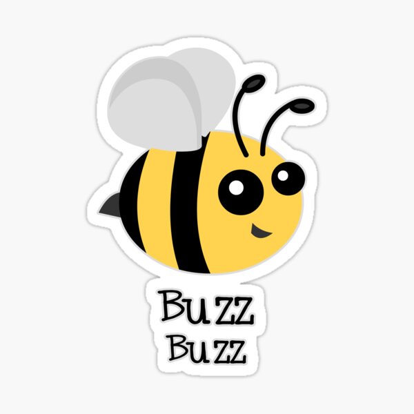 "Buzz Buzz Bee" Sticker for Sale by JannaSalak | Redbubble