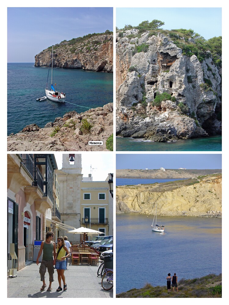 "Menorca Collage 02 - Labelled" Sticker by RodJohnson | Redbubble