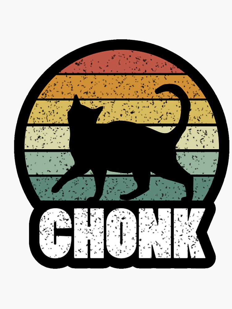 "Chonk Cat Retro Vintage" Sticker for Sale by SkizoPro | Redbubble