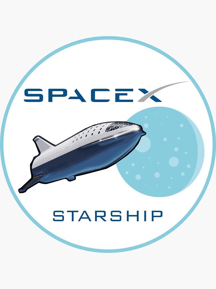 "SpaceX Starship" Sticker for Sale by peteroldfield | Redbubble