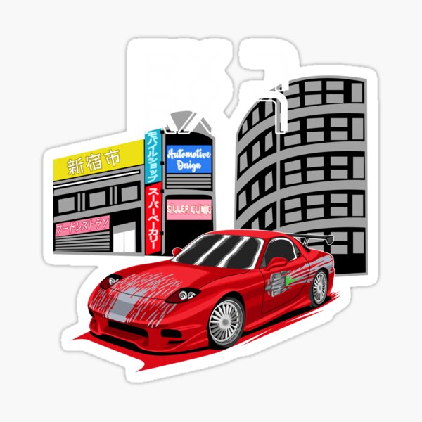 "RX 7 Red Toretto" Sticker by Ryzdesain | Redbubble