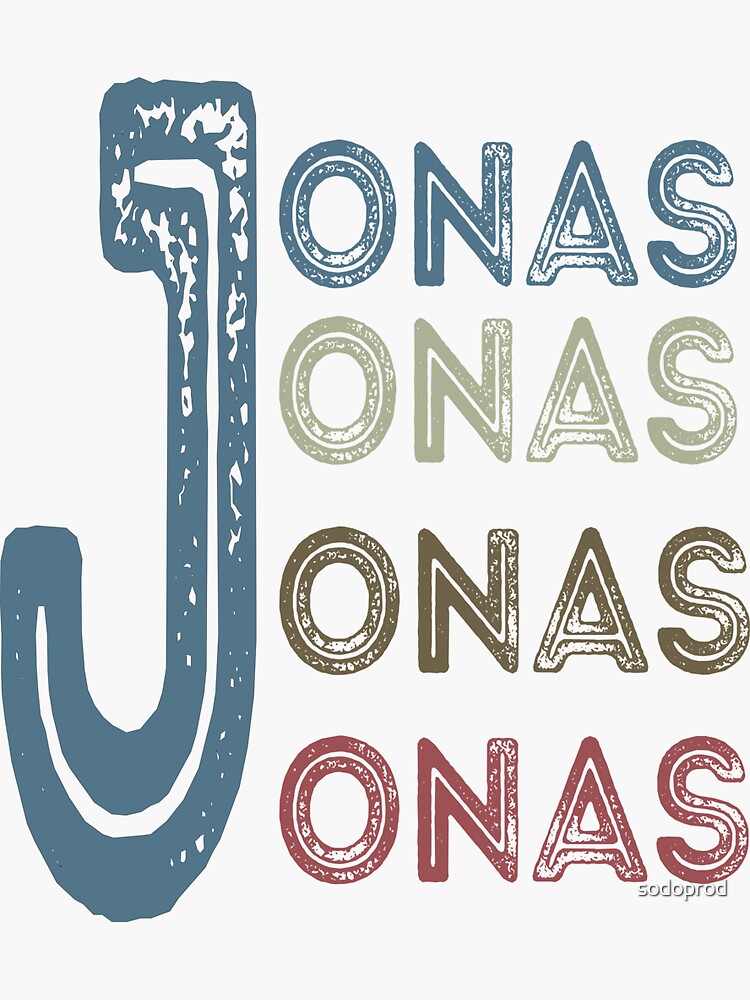 "Jonas first given name pride vintage distressed " Sticker for Sale by ...