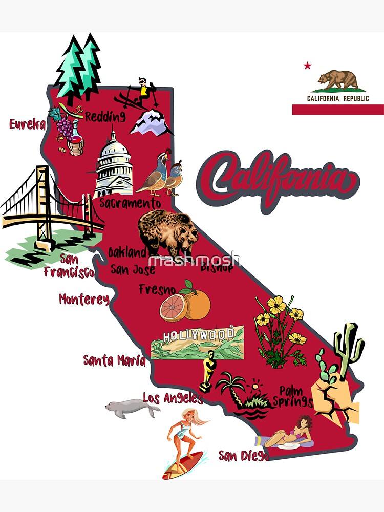 California Sightseeing Map California Tourist Map With Landmarks And