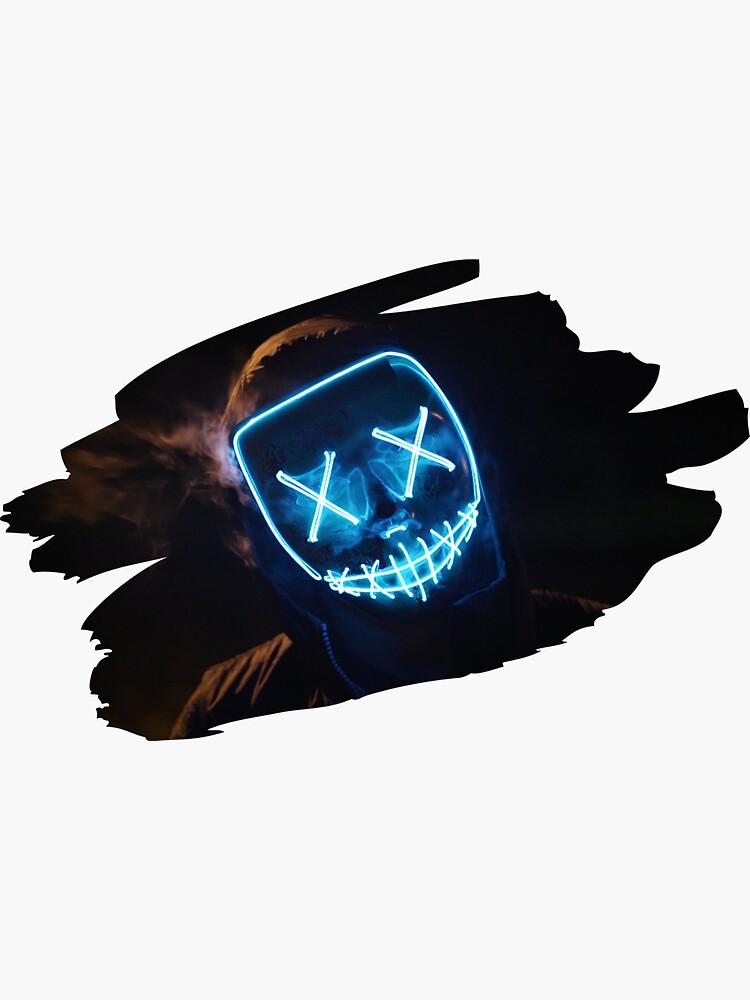 "Man wearing Neon light Face Mask" Sticker for Sale by Zohab | Redbubble
