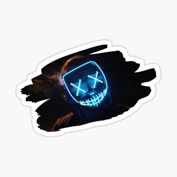 "Man wearing Neon light Face Mask" Sticker for Sale by Zohab | Redbubble