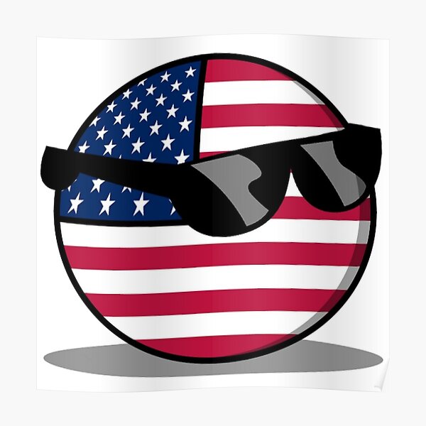 "Countryballs american" Poster by firminoo | Redbubble