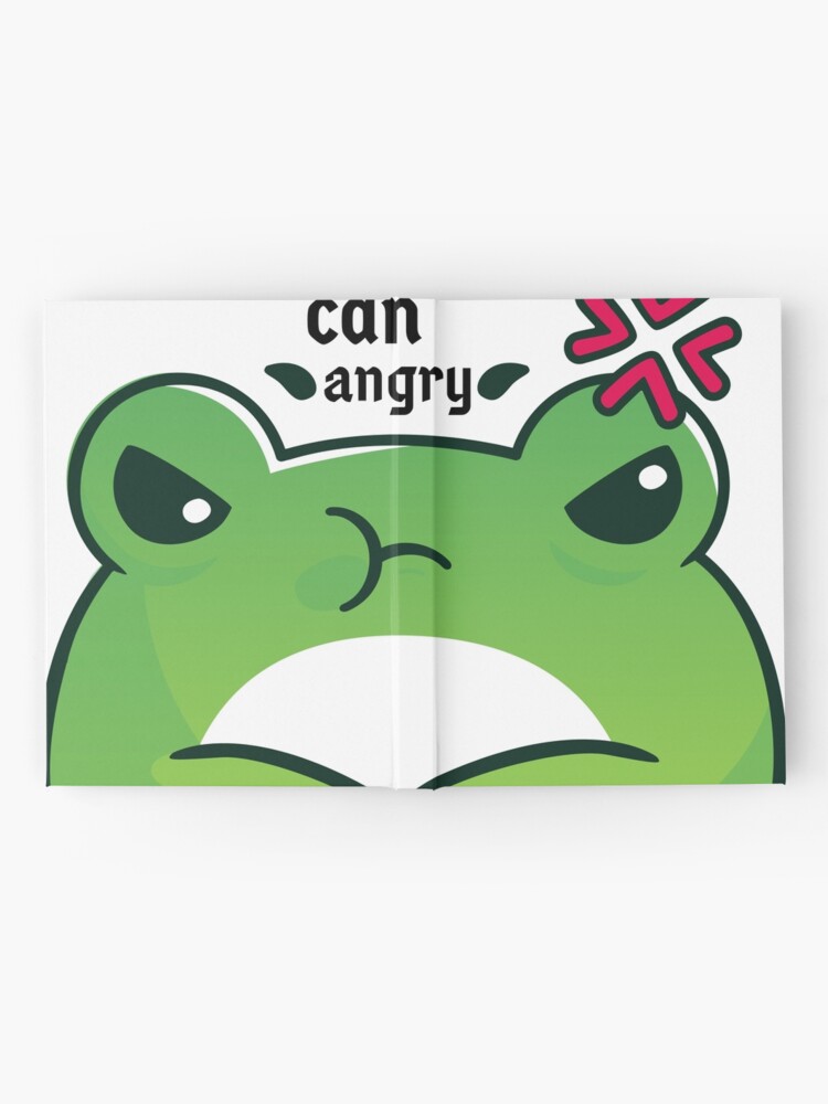 "Kawaii chibi angry frog emoji" Hardcover Journal for Sale by ...
