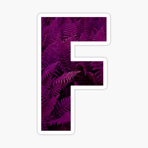"F purple fern" Sticker for Sale by Initialli | Redbubble