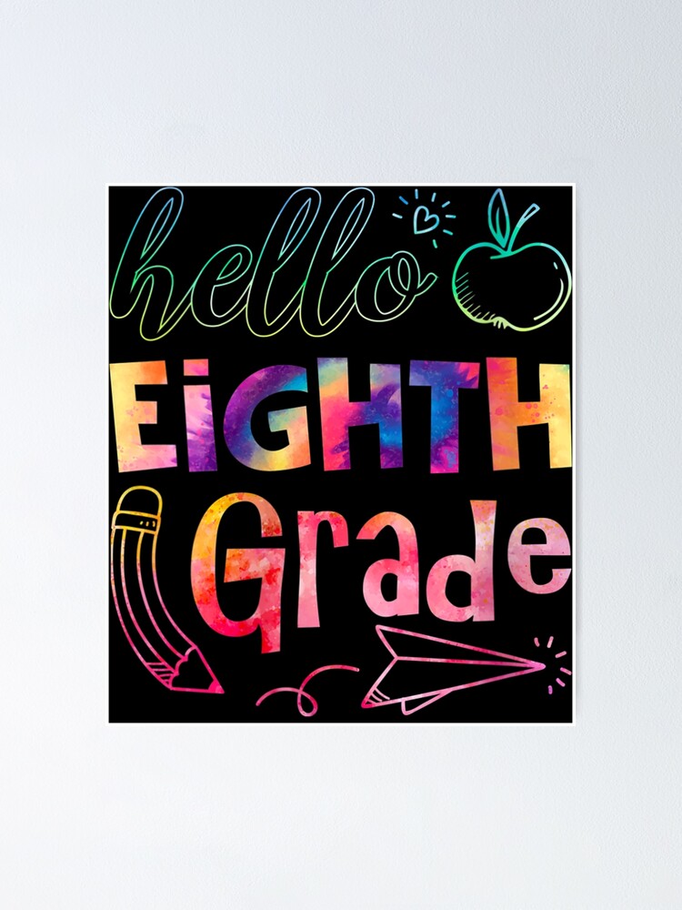 "Womens Hello 8th Grade Cute First Day Of Back To School Outfit V-Neck ...