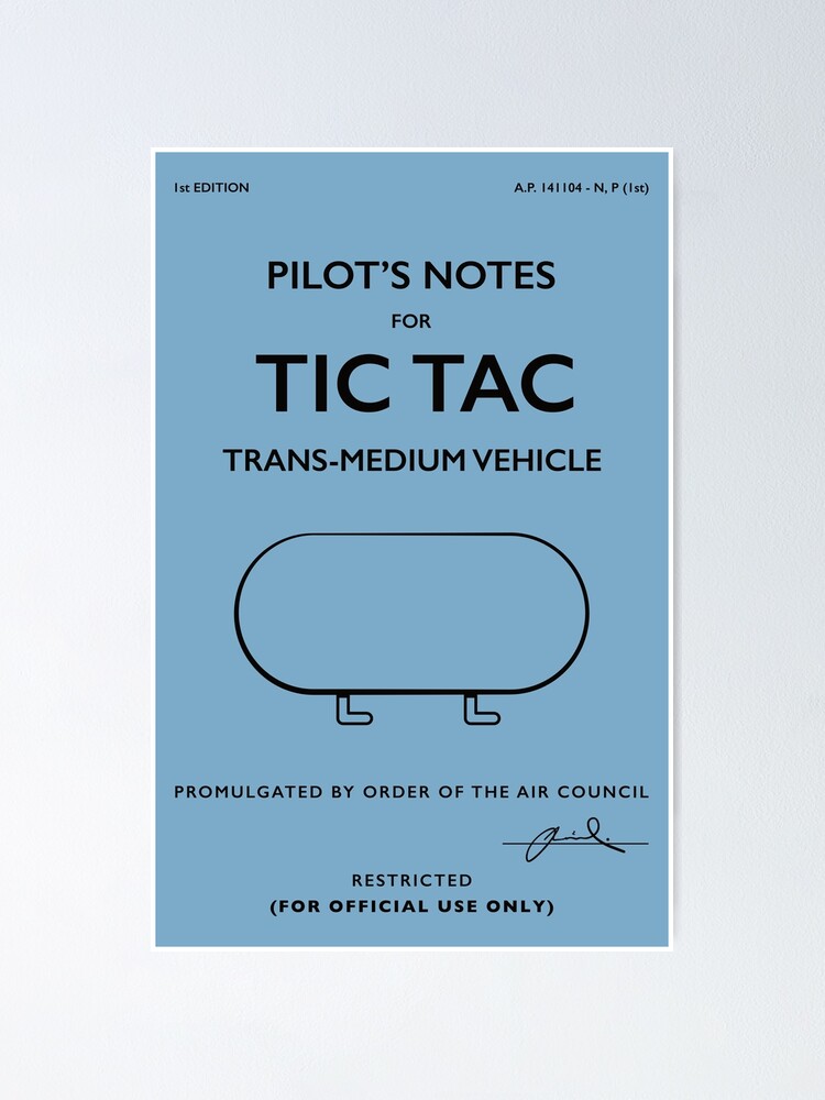 "Tic Tac UAP Pilot Notes" Poster for Sale by ToInfinity | Redbubble