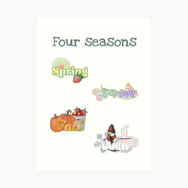 "Four seasons Stickers pack" Art Print by NathBros | Redbubble