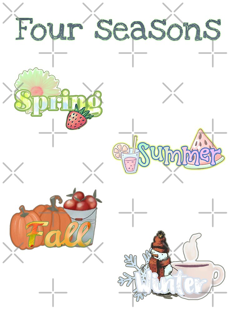 "Four seasons Stickers pack" Art Print by NathBros | Redbubble
