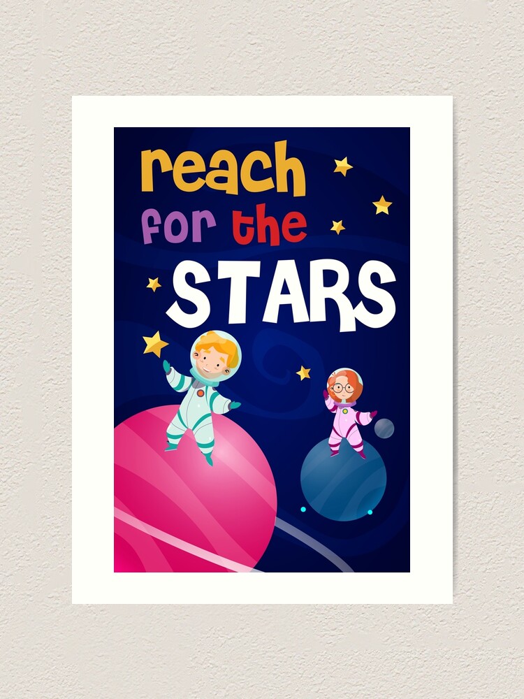 "Kids Reach for the Stars Inspirational Poster for the Classroom" Art ...