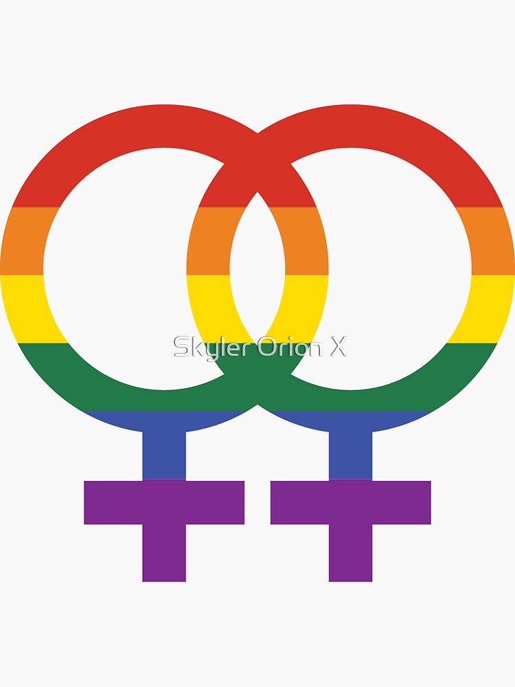 "wlw, interlocking symbols with rainbow flag" Sticker for Sale by ...