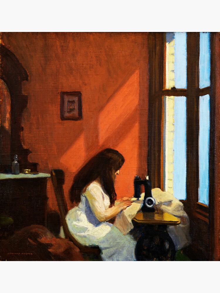 "Girl at a Sewing Machine - Edward Hopper " Sticker for Sale by Find ...