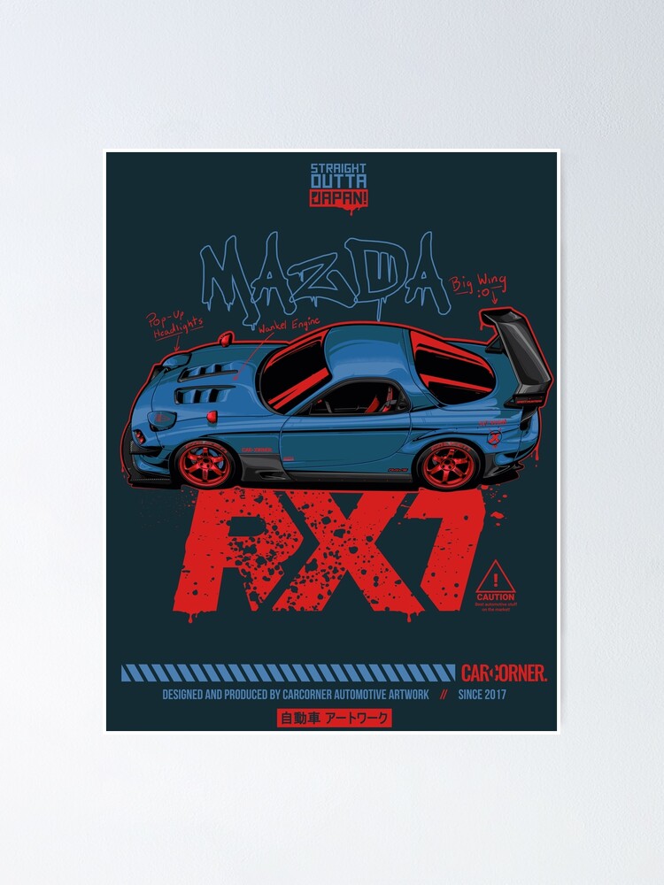 "Mazda RX7 FD - CarCorner" Poster for Sale by Car-Corner | Redbubble