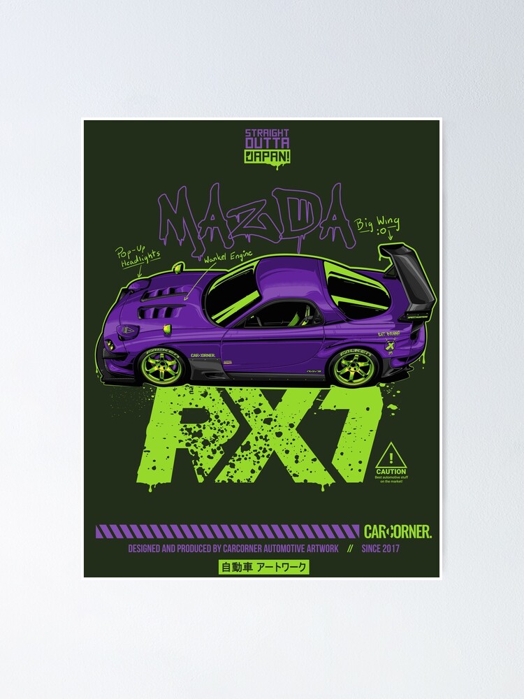 "Mazda RX7 FD - CarCorner" Poster for Sale by Car-Corner | Redbubble