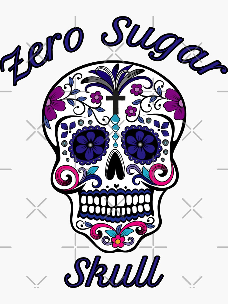 "Zero Sugar Skull" Sticker for Sale by Braw-Merch | Redbubble
