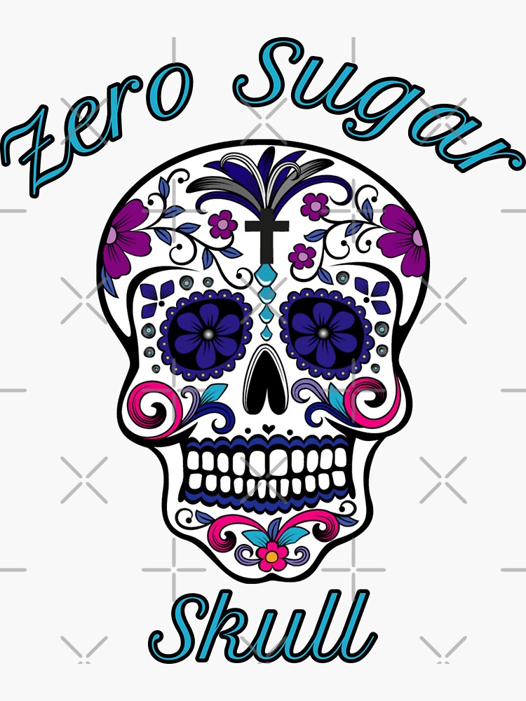 "Zero Sugar Skull" Sticker for Sale by Braw-Merch | Redbubble