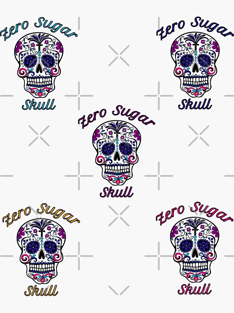 "Zero Sugar Skull" Sticker for Sale by Braw-Merch | Redbubble