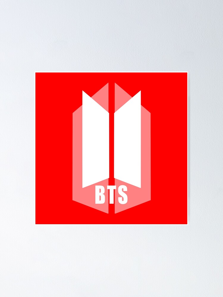 "BTS Army Logo Combined red and white." Poster for Sale by Hnoordesigns ...