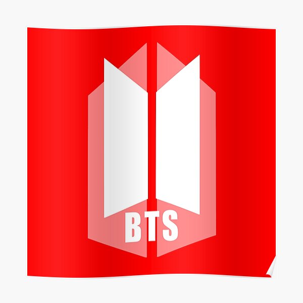 "BTS Army Logo Combined red and white." Poster for Sale by Hnoordesigns ...