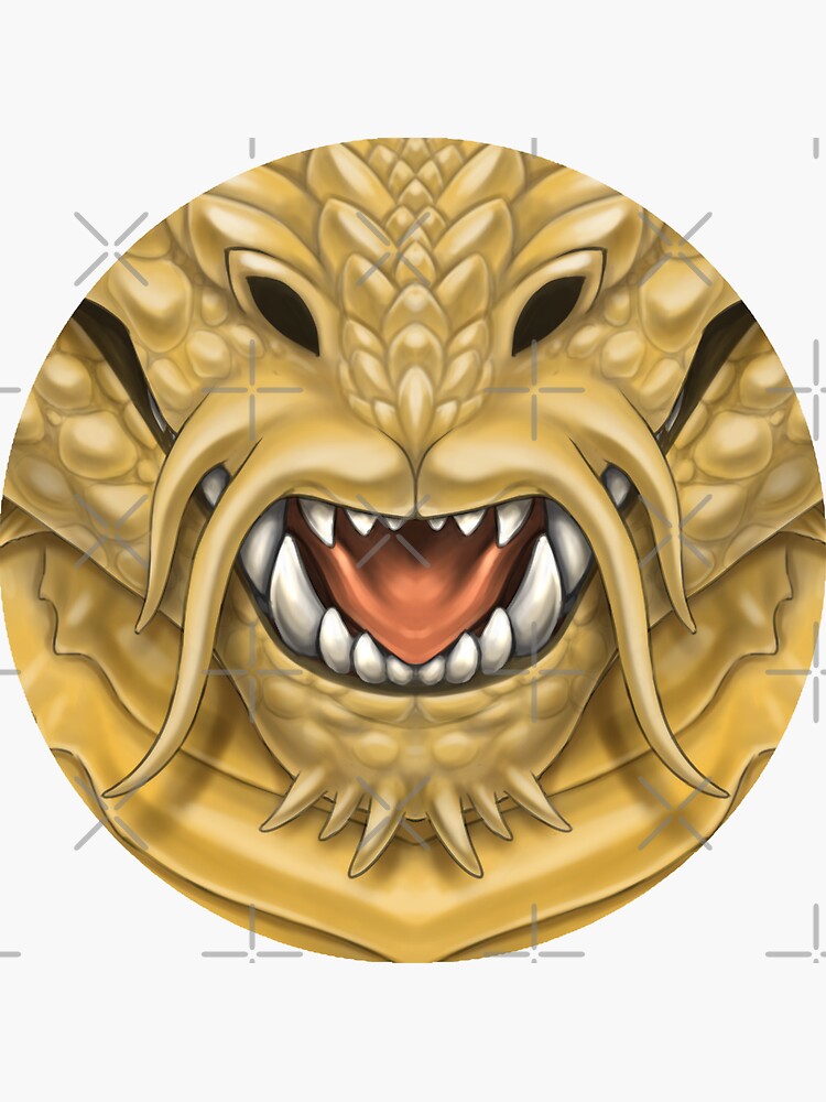 "Gold Dragon Face" Sticker by SidianArts | Redbubble