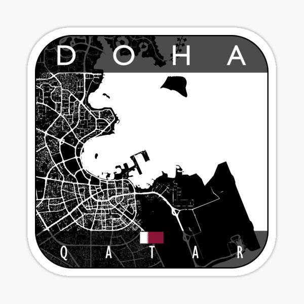 "DOHA MAP QATAR" Sticker for Sale by hatimelhag | Redbubble