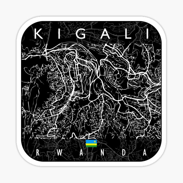 "KIGALI MAP RWANDA" Sticker for Sale by hatimelhag | Redbubble