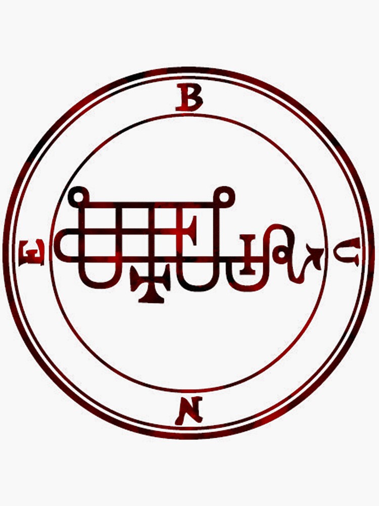 "Bune Sigil Black and Red Goetia Key Seal Occult Symbol" Sticker for ...