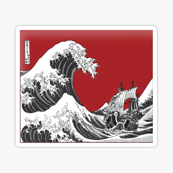 "RED The Great Wave - " Sticker for Sale by aminmujib | Redbubble