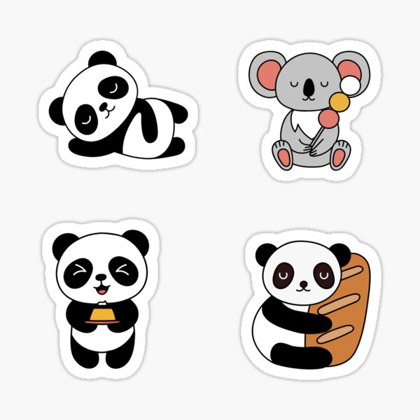 "Cute Panda Stickers Pack" Sticker for Sale by RedXCompany | Redbubble
