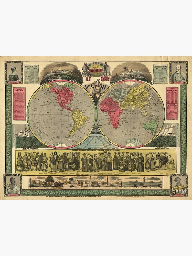 The World at One View in 1852 Premium Matte Vertical Poster sold by ...