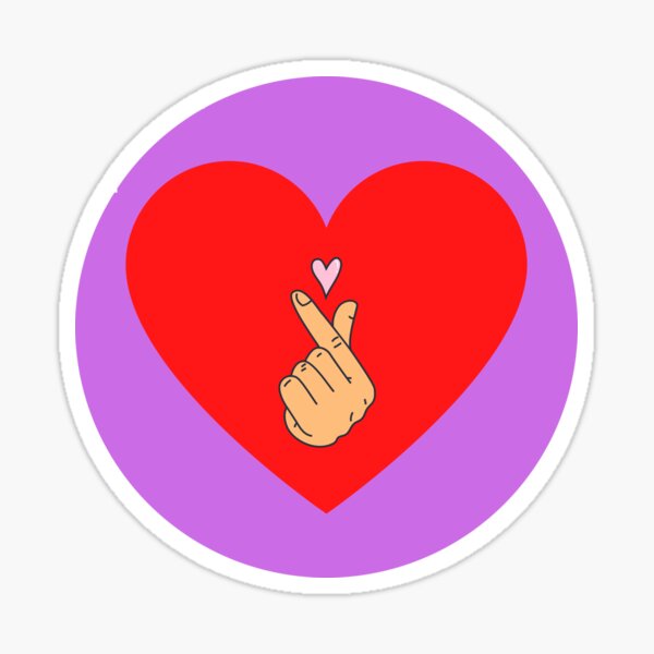 "the finger heart" Sticker for Sale by chechenalla | Redbubble