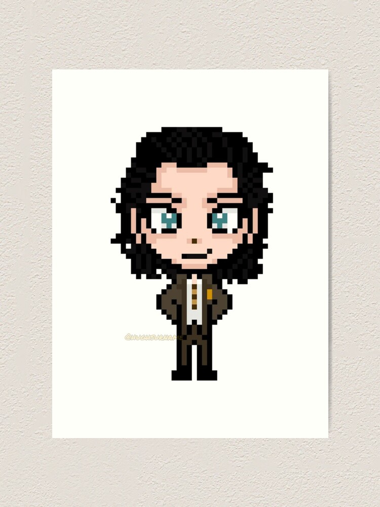 "Loki Laufeyson Chibi Pixel Art" Art Print by hughsurname | Redbubble