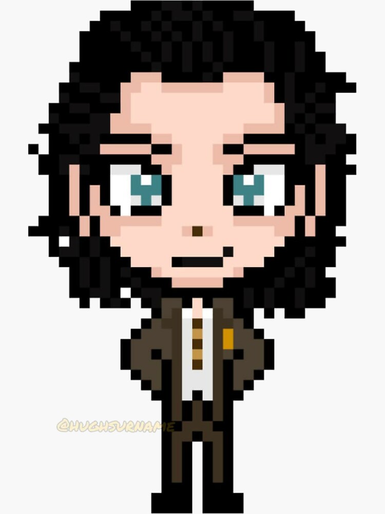 Pegatina «Loki Laufeyson Chibi Pixel Art» de hughsurname | Redbubble