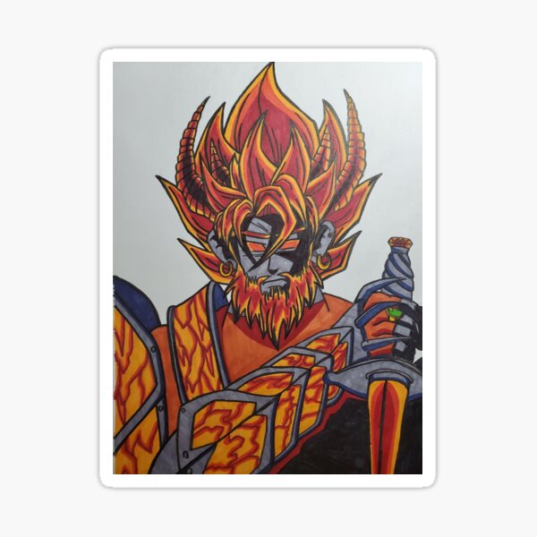 "Flame Commander Azazel" Sticker by majesticrose14 | Redbubble