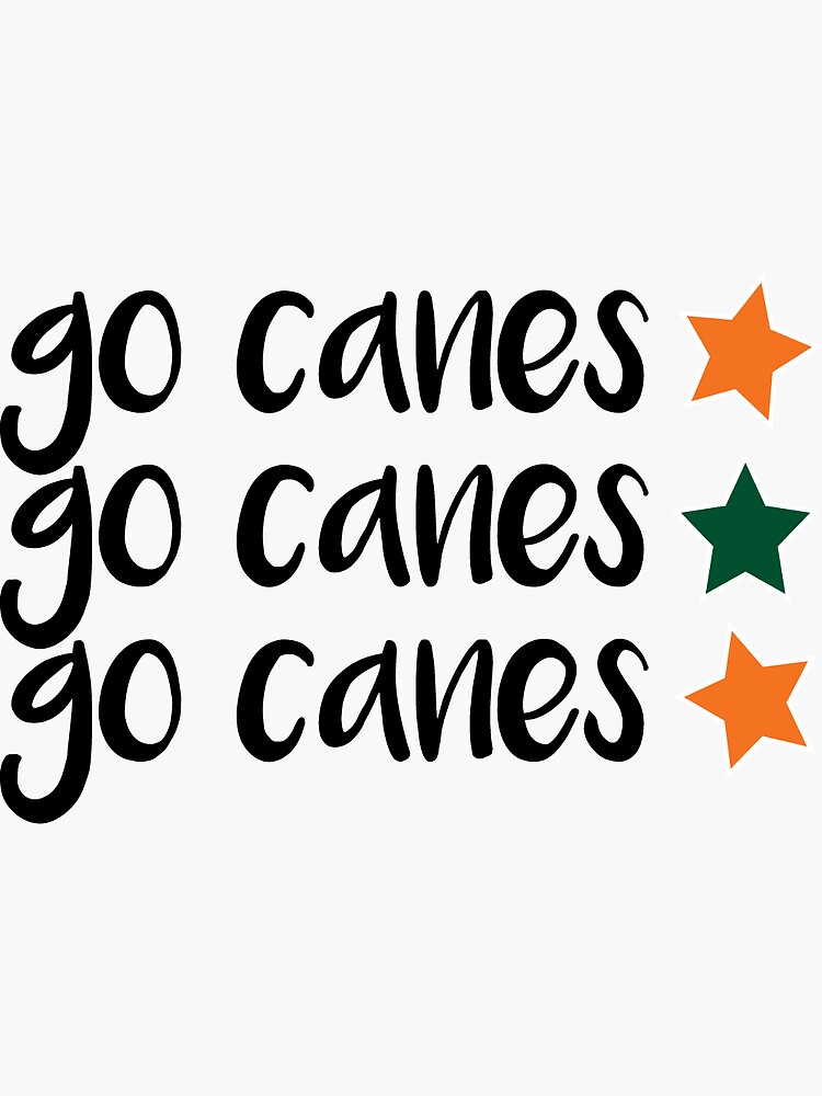 "go canes" Sticker for Sale by charlottev11 | Redbubble