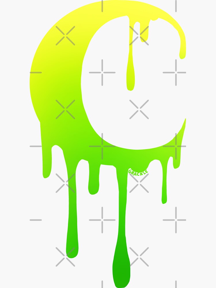 "Dripping Moon (Acid Green Gradient Version)" Sticker for Sale by ...